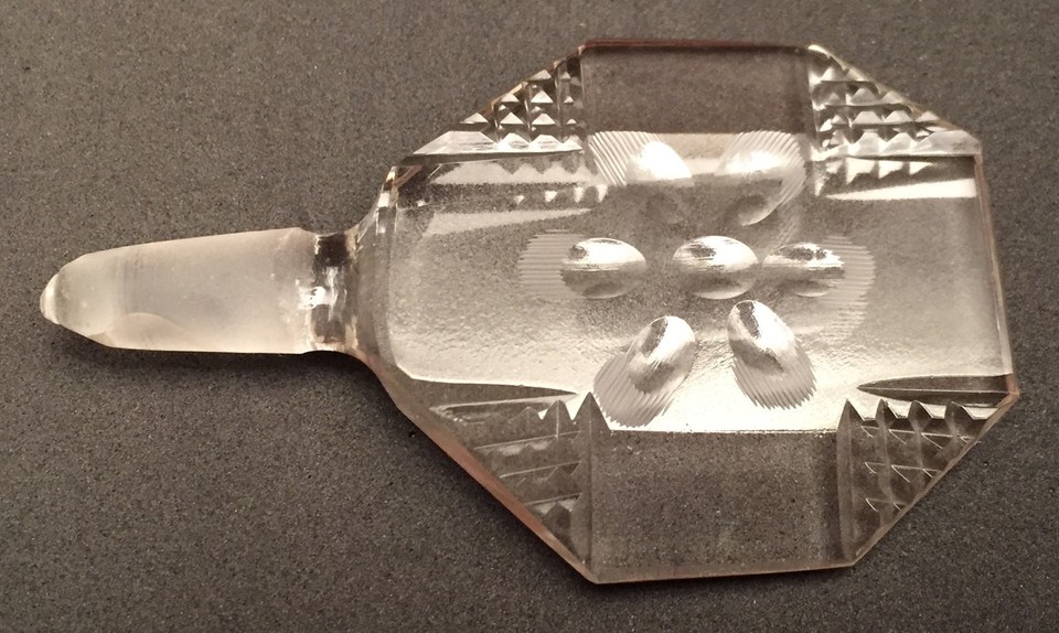 Rare Octagonal Smoke Colored Czechoslovakian Perfume Bottle with Daisy ...