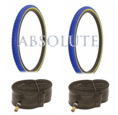 PAIR OF BLUE GUM BICYCLE DURO BMX TIRES W/TUBES IN 26 X 1.75 COMP III ...