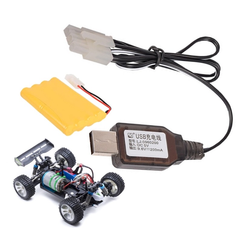 9.6V NiMH Battery Charger Cable USB Compatible For Remotes Control Car ...