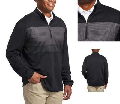 Pebble Beach Mens Black Dry Luxe Performance ¼ Zip Pullover Large ...