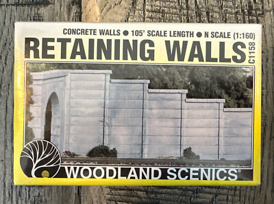 Woodland Scenics C1158 Concrete Form Retaining Walls 6 Sections N Scale ...