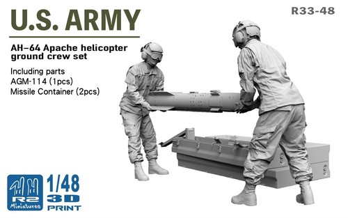 1/48 AH-64 Apache helicopter ground crew set with AGM-114 Hellfire ...