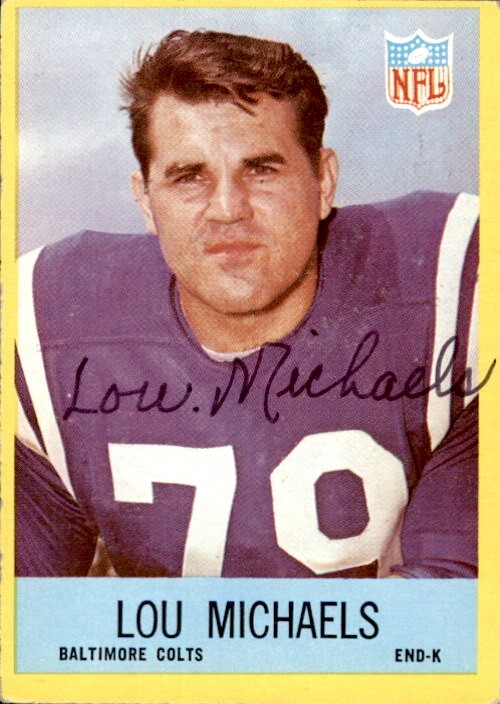 Lou Michaels 1967 Philadelphia #22 Signed Football Card Baltimore Colts ...
