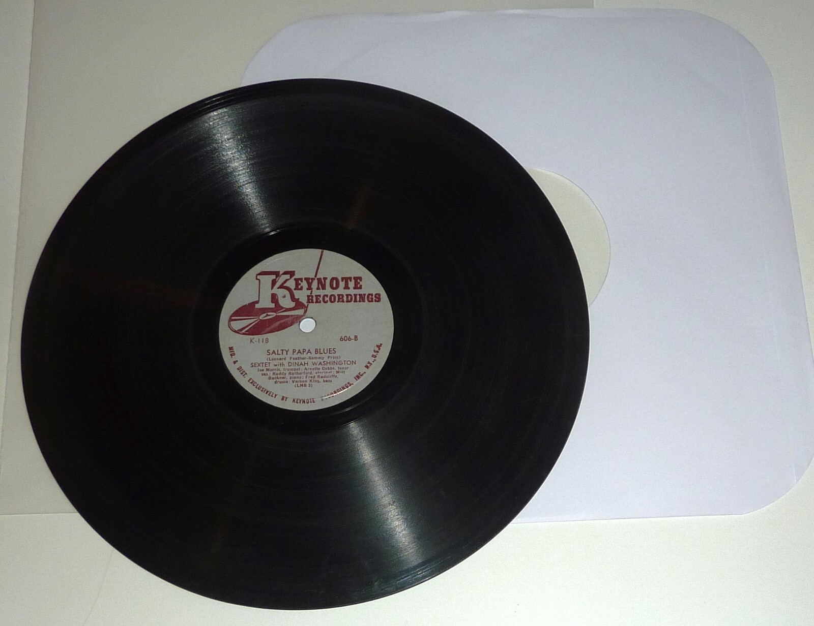 10" 78 RPM SHELLAC RECORD by SEXTET with DINAH WASHINGTON "I KNOW HOW ...
