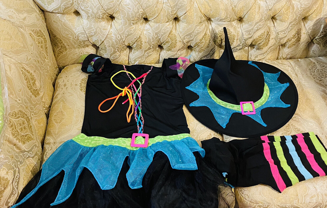 Neon Witch Junior Medium 7-9 Costume: Partial Costume | eBay