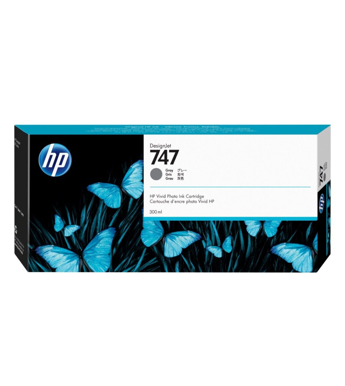 Original HP 747 GRAY 300ml DesignJet Ink Cartridge P2V86A | eBay