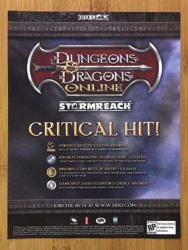 Dungeons & Dragons Online: Stormreach PC 2006 Print Ad/Poster Official ...