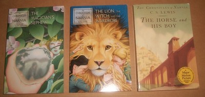C S C. S. Lewis lot partial set Chronicles of Narnia 3 paperback book 1 ...