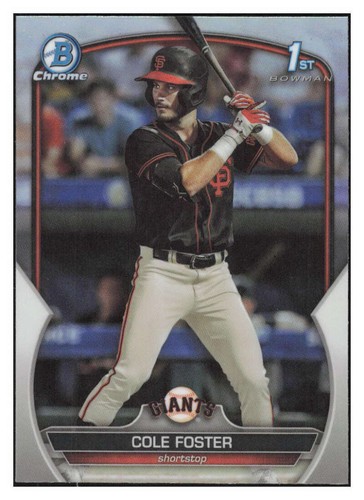 COLE FOSTER RC 2023 Bowman Draft Chrome Refractor #BDC-128 ROOKIE Giant ID:87635 | eBay