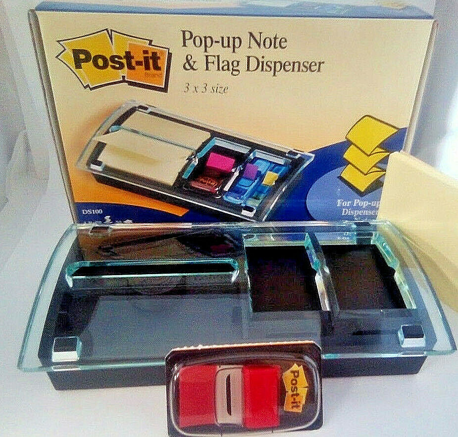 Post-It Pop-up Note & Flag Dispenser 3 x 3, One Refill Included, DS100 ...