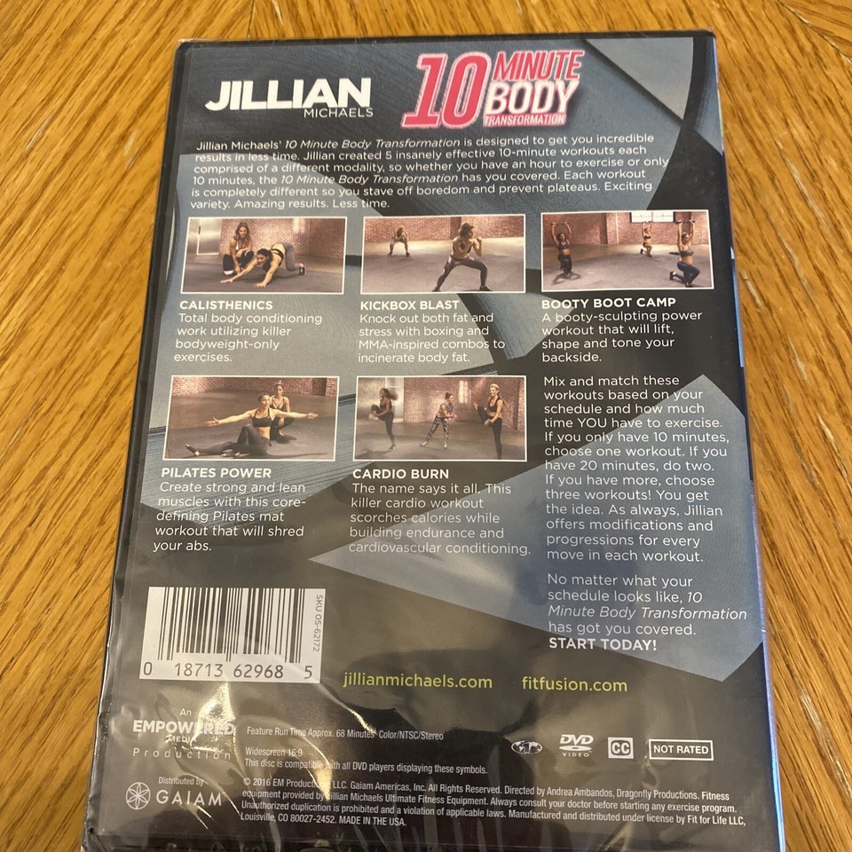 Jillian Michaels: 10 Minute Body Transformation (DVD, 2016) New Sealed ...