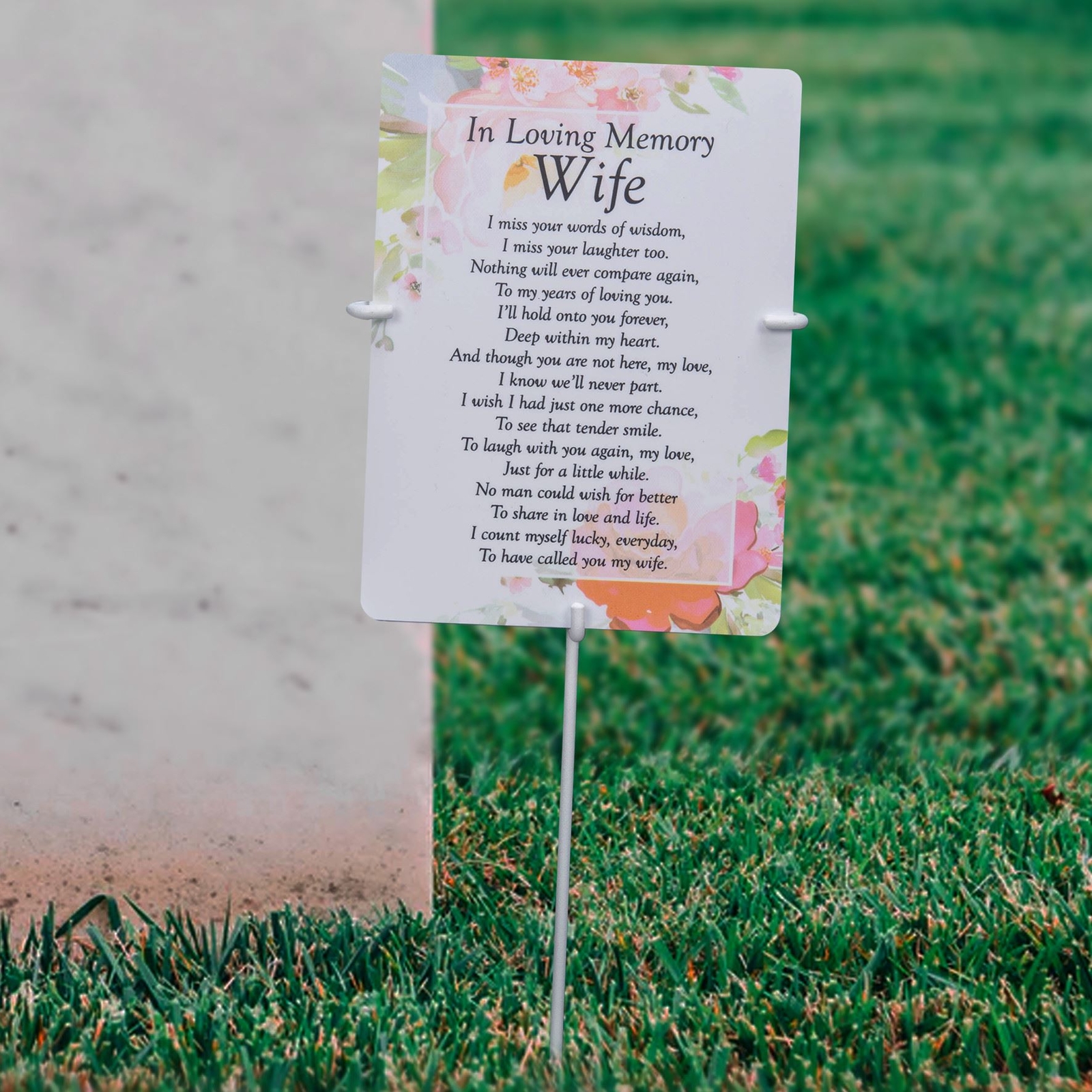 In Loving Memory Nan Graveside Waterproof Memorial Card, Sentiment Poem ...