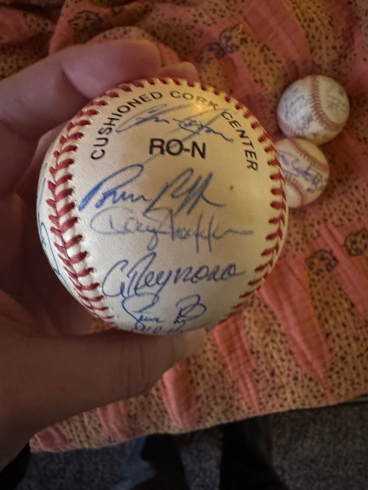 Dante Bichette and Rockies inaugural year. Whole team autographed base ...