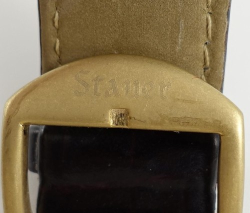 Men Stauer Dashtronic Jump Hour Watch 21 Jewels/Automatic/Gold Tone ...