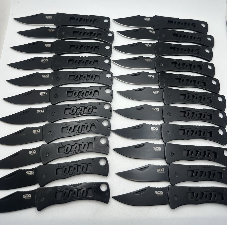 SOG Micron II QAD Pocket Knife Lockback Plain Edge Blade Random Pick ...