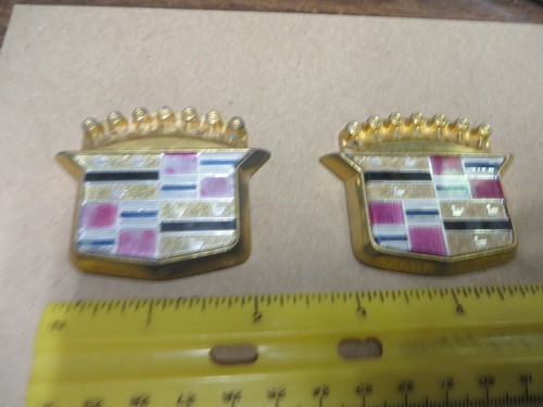 Cadillac Gold Crest Emblem Set of 2 Larger | Genuine OEM