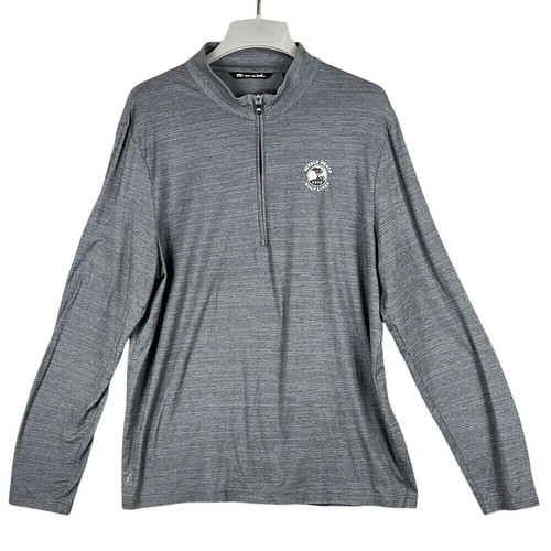 Travis Matthew Pebble Beach Long Sleeve Gray Quarter-Zip Pullover Mens ...