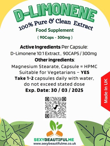 D-Limonene Capsules 3000mg-Vegan Caps-Prevent Fatty Liver & cholesterol ...