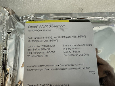 Sartorius Octet AAVX Biosensors, Exp 2024/10, P/N: 18-5160, new Sealed ...