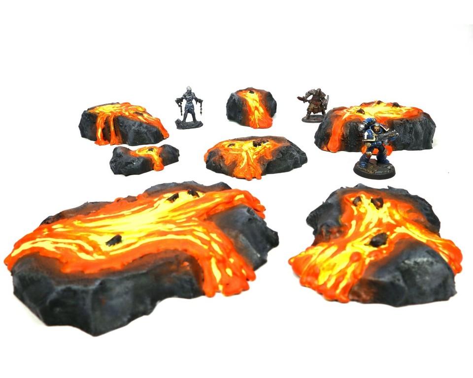 Premium Lava Terrain Set (Handmade for Warhammer 40k, Dungeons ...