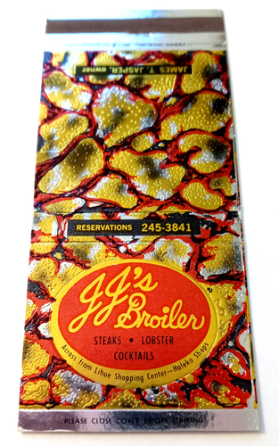 Vintage Matchbook: JJ's Broiler, Kauai, Hawaii HI | eBay