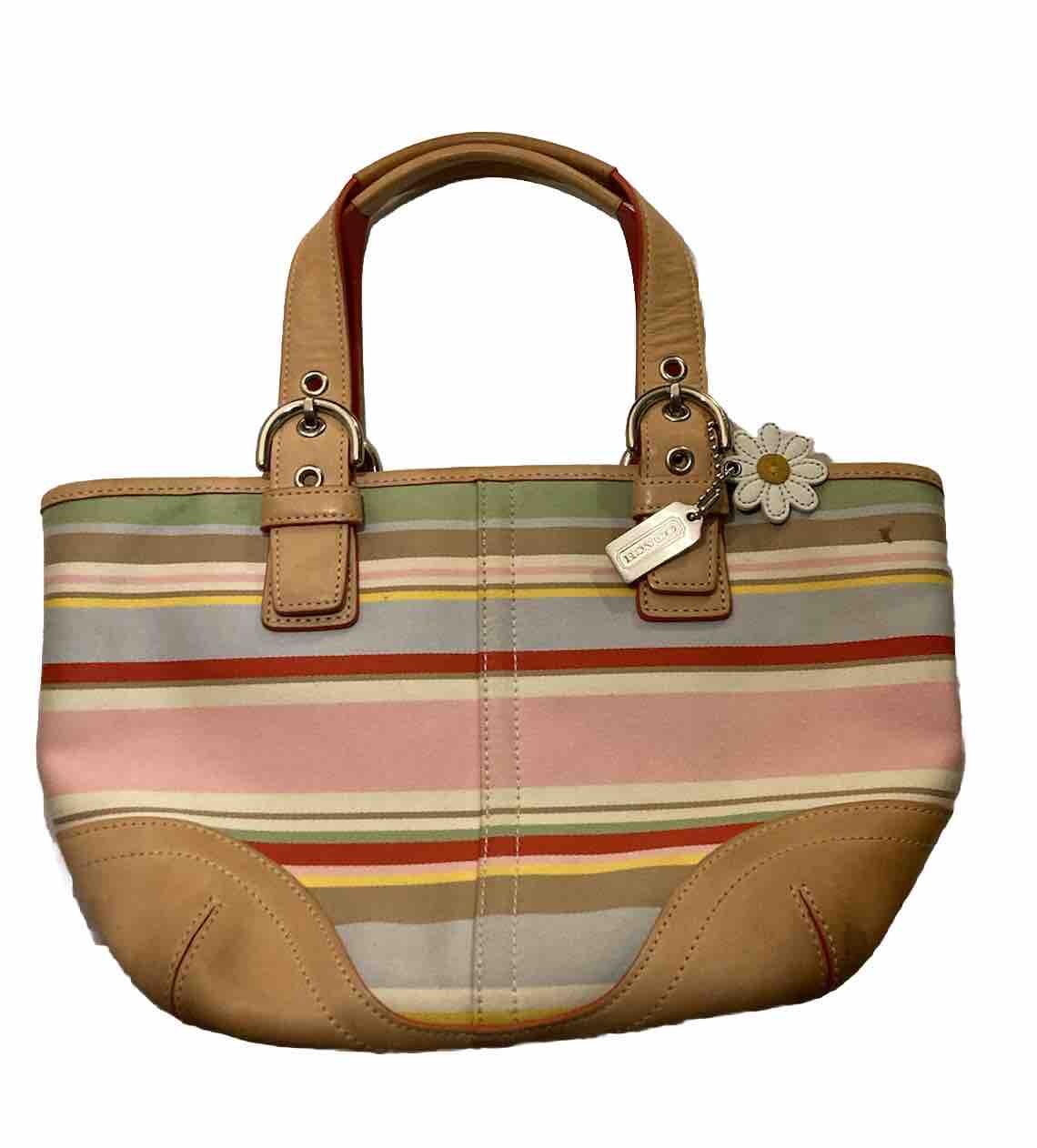 COACH Mini Tote Hampton Daisy Pastel Stripe Classic V… - Gem