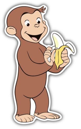 Monkey George Sticker Decal Laptop Wall Phone Car Kids Child Curious ...