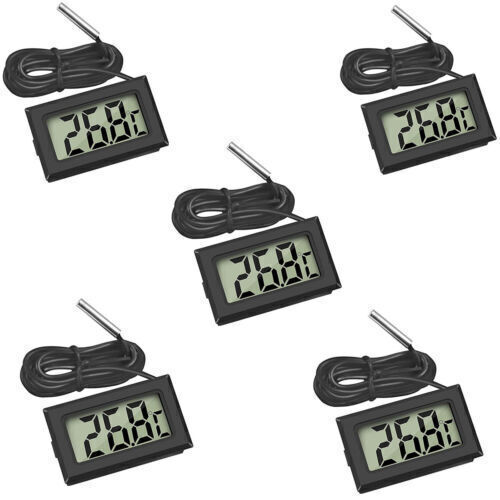 5x Digital LCD Thermometer Temperature Meter Gauge with Waterproof ...