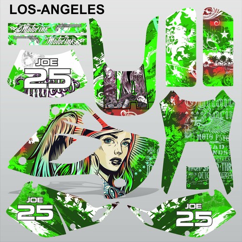 Kawasaki KLX 300 1993-1996 LOS-ANGELES motocross racing decals set MX ...