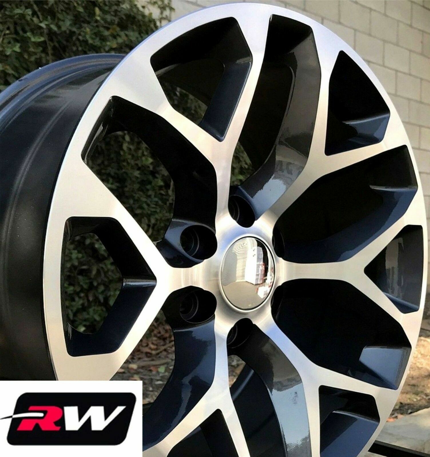 20" Gunmetal Gray Snowflake OE replica wheels Chevy Silverado Tahoe 6x5 ...