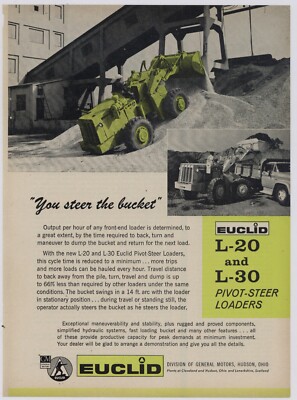 1962 Euclid Equipment Ad: L-20 & L-30 Pivot Steer Loaders - Hudson ...