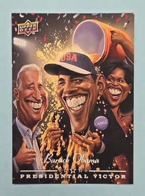 2008 Upper Deck Barack Obama Presidential Victor Michelle & Joe Biden # ...