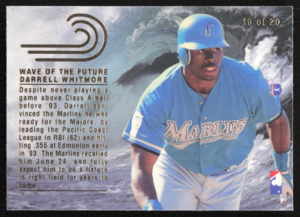 1993 Flair Wave of the Future Error Card Whitmore on Back Nigel Wilson ...