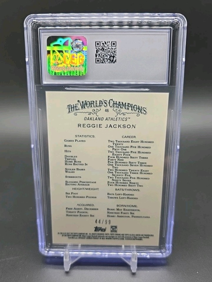 Reggie Jackson 2021 Topps Allen & Ginter Chrome - #46 Green Refractor ...
