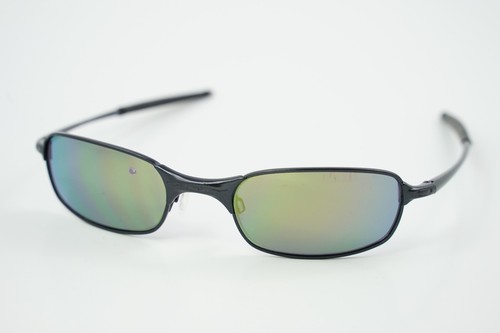 RARE! Oakley Square Wire 2.0 Carbon Black/Emerald Iridium Spring Hinge ...