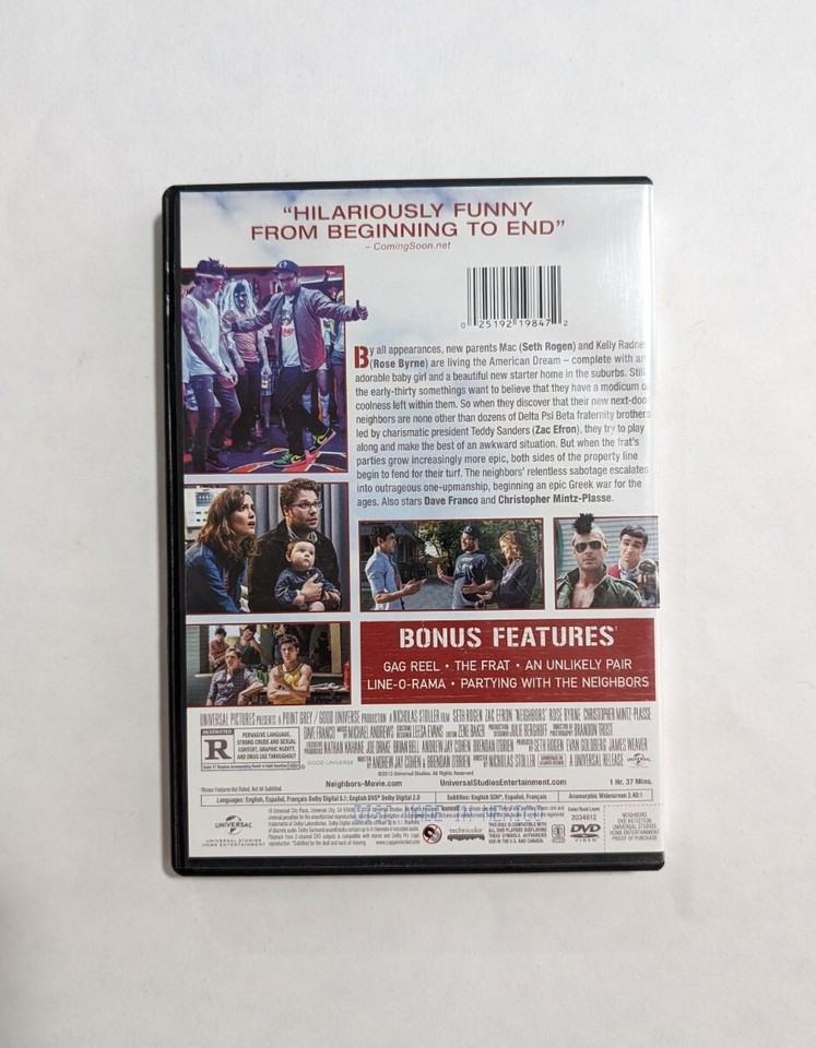 Neighbors (DVD, 2014) Seth Rogan Zac Efron 25192198472 | eBay