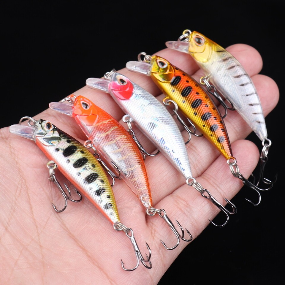 15pcs Slow Sink Fishing Lures for Bass Fishing Minnow Lures with Tackle ...