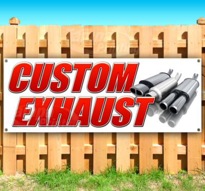 CUSTOM EXHAUST Advertising Vinyl Banner Flag Sign Many Sizes USA | eBay