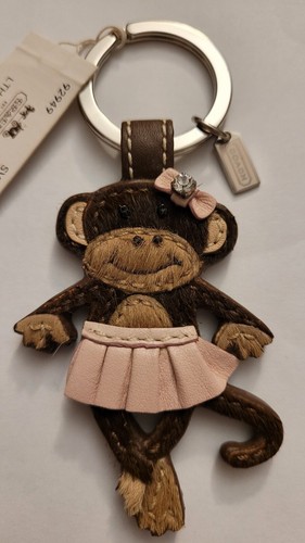 NWT Rare COACH Monkey Leather Hair Calf Ballerina Ballet Key Fob Bag ...