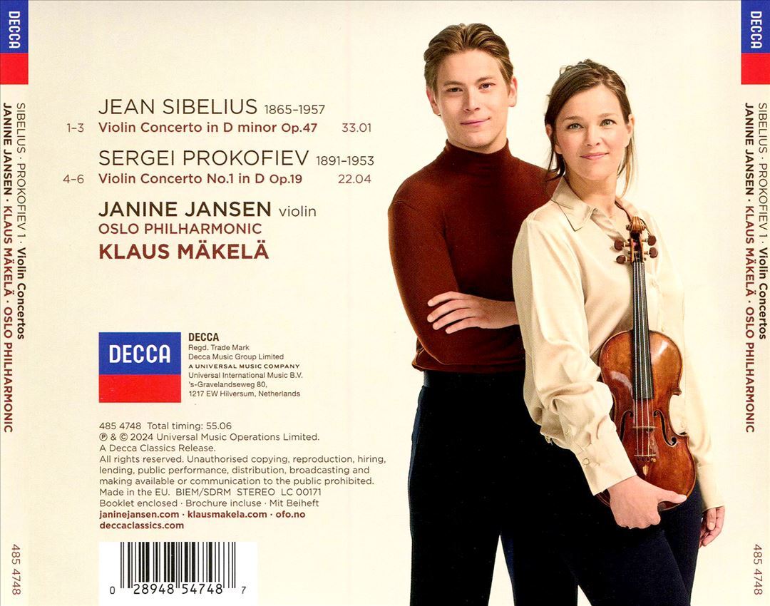 JANINE JANSEN / KLAUS MÄKELÄ SIBELIUS, PROKOFIEV 1: VIOLIN CONCERTOS ...