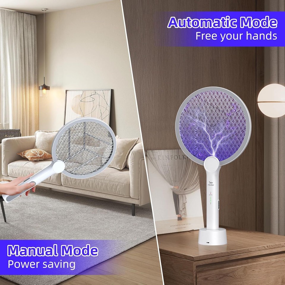 Electric Fly Swatter 4000V Bug Zapper Racket Fly Zapper Racket Mosquito ...