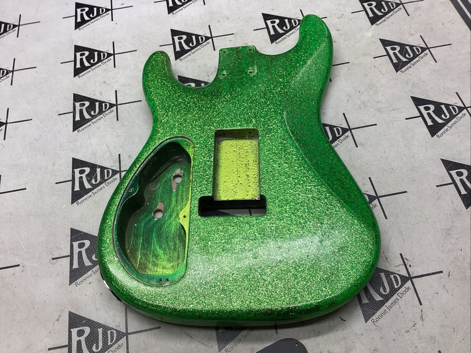 Warmoth Strat Electric Guitar Body Green Candy Flake Floyd | eBay