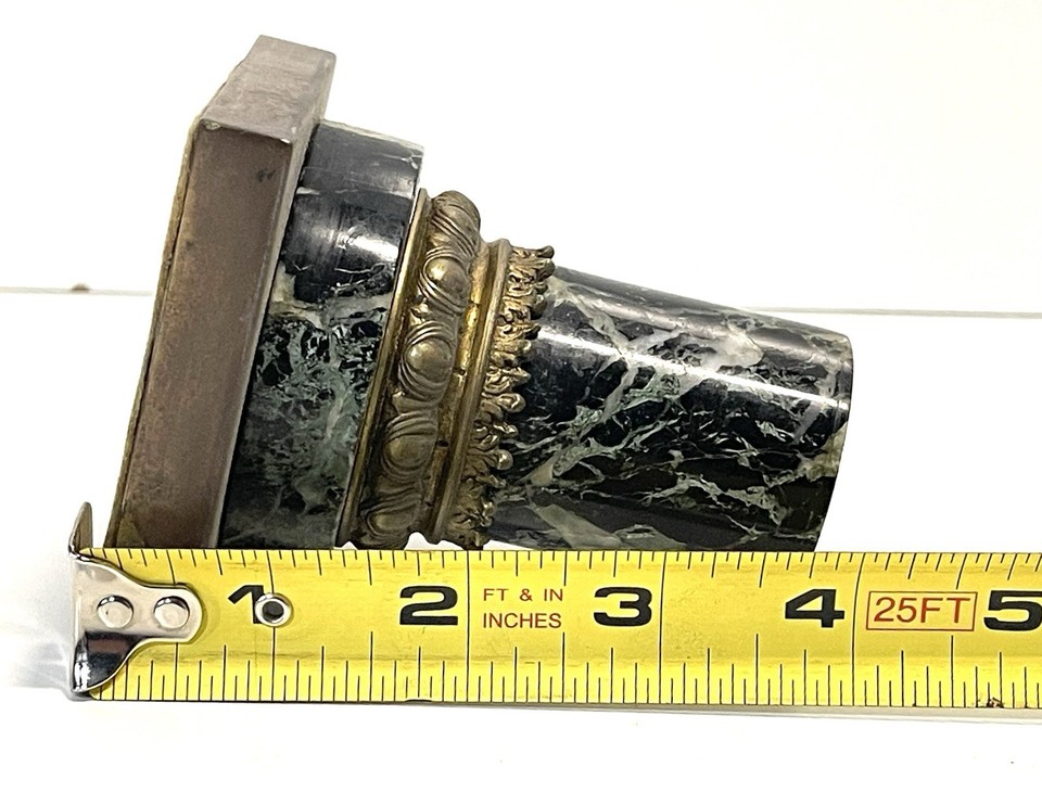 Antique Grand Tour Style Bronze & Marble Column Base For Small Statue ...