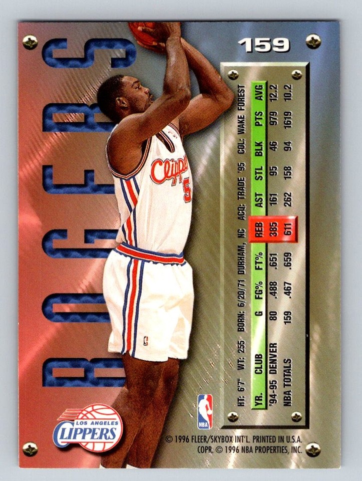 1995-96 Metal #159 Rodney Rogers | eBay UK