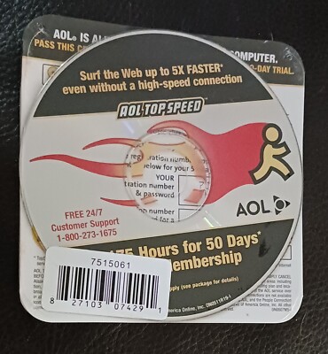 New Sealed Rare Vintage AOL 1175 Hours Free Disc CD-Rom Package ...