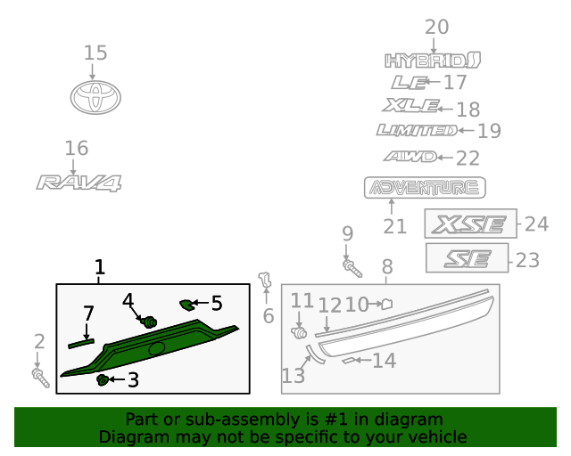 76801-42908 Toyota Garnish sa back 7680142908 Genuine OEM Part for sale ...