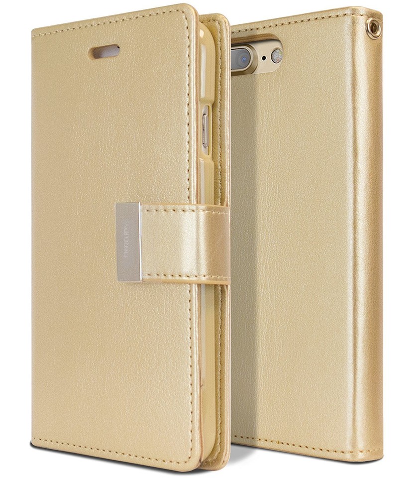 For iPhone 7+ / 8+ PLUS - Premium Rich Diary Leather Card ID Wallet ...