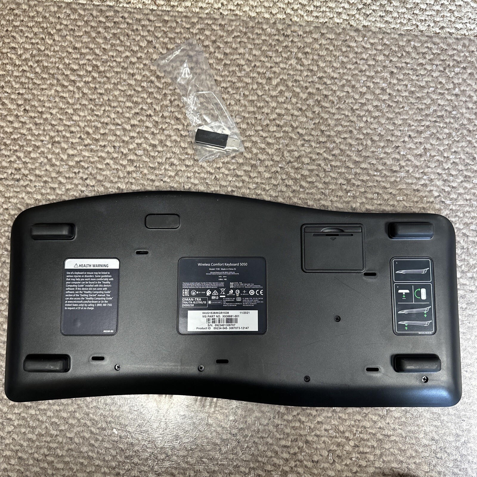 Microsoft Wireless Comfort Keyboard 5050 Model Kgr1173 With Dongle EBay