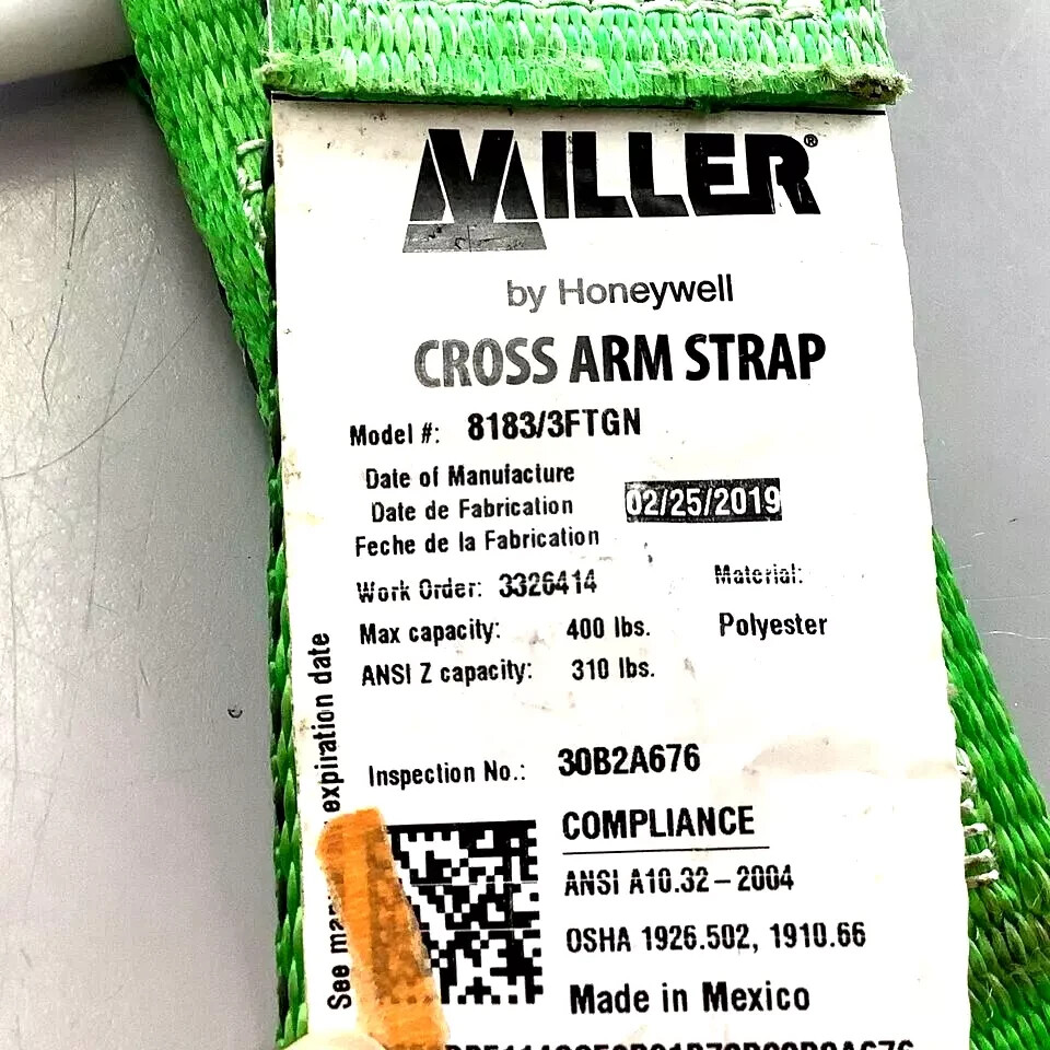 8183/3FTGN Miller / Honeywell 3FT Cross Arm Strap Green | eBay