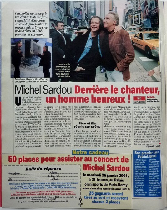 Mag 2001: CELINE DION_MICHEL SARDOU_SADE_JEAN-PIERRE PAPIN_JEAN ...